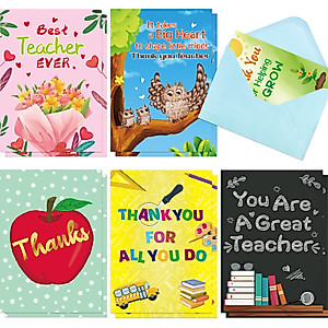 Fancy Land Teacher Thank You Card Appreciation Cards for Preschool Kindergarten Graduation 12Pcs