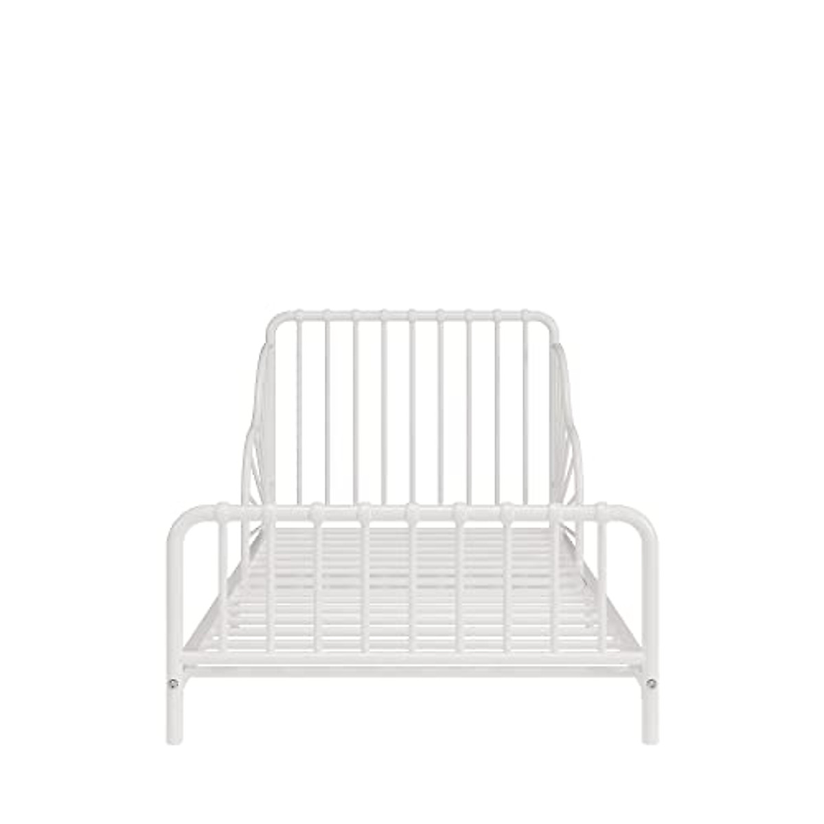Little Seeds Quinn Whimsical Metal Toddler Bed, White