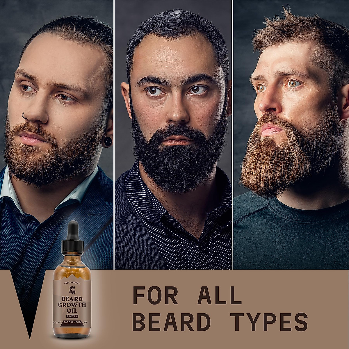 Striking Viking Biotin Sandalwood Beard Oil - Thickening & Conditioning Serum for Facial Hair Growth, 2 Fl Oz (Pack of 1)