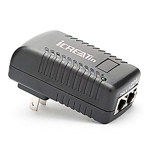 iCreatin Wall Plug POE Injector with 48v Power Supply 802.3af for Most Cisco/Polycom/Aastra Phones and More