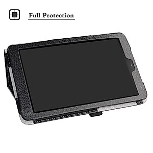 Galaxy Tab A 8.0 2018 Case,Bige PU Leather Folio 2-Folding Stand Cover for Samsung Galaxy Tab A 8.0 2018 Model SM-T387 Verizon/Sprint Tablet (Not fit Tab 8.0 T380 and Other Older Model),Black