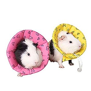2 Pack of Soft Hamster Cone Recovery Collar for Small Animals After Injury, Neck Cover Avoiding Scratch The Wound to Heal Faster, Adjustable E-Collar Pet Cone for Guinea Pig(Color Random)