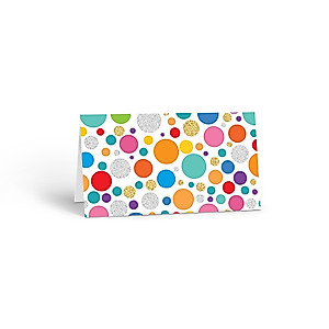 Stonehouse Collection | Colorful Dot Patterened Table Tents | Rainbow Colored Name Cards | Classroom Celebration, Birthday, Wedding, Baby Shower, Bridal Shower, Anniversary | 25 Count (Colorful Dots)