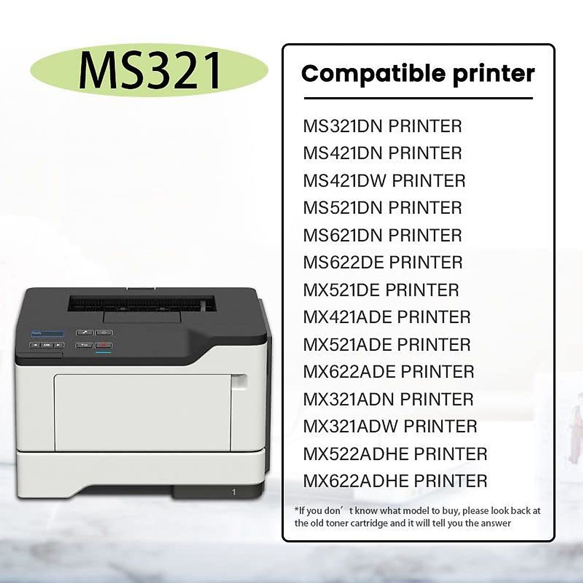 LVE 56F1000 High Yield Toner Cartridge Replacement for Lexmark 56F1000 MX622ade MX622adhe MS621dn MS622de MX321adn MX521de MS321dn MS421dn MS421dw MS521dn MX522adhe Printer, 1 Pack Black.