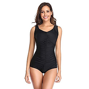 Pocketed Swimwear Mastectomy Swimsuit for Silicone Fake Breast Form Breast Cancer Woman Swimwear886 (as1, alpha, x_l, regular, regular, Black)