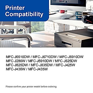 LC75XL High Yield Compatible Ink Cartridge Replacement for Brother LC75 LC71 LC79 XL Ink cartridges to Use with MFC-J6510DW MFC-J6710DW MFC J6910DW J280W (1 Black, 1 Cyan, 1 Magenta, 1 Yellow) 4 Pack