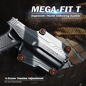 Mega-fit Thumb Release Holster with Paddle