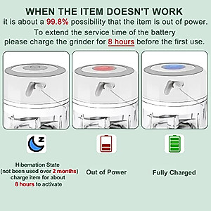 Electric-Herb-Grinder-Large-3.4oz-USB Rechargeable, 3.5'' Powerful Grinder for Dry and Fresh Herbs and Spices, Portable Waterproof, Better Control of Herb Coarseness, Practical and Muntifuctional Gift