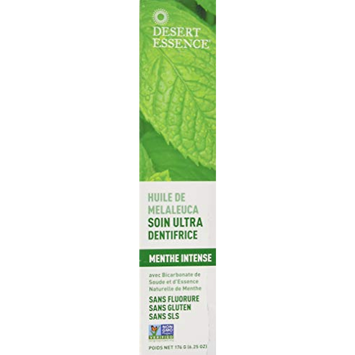 Desert Essence Tea Tree Oil Ultra Care Toothpaste 6.5 oz - Non-GMO, Gluten Free, Vegan, Cruelty Free, Fluoride Free - Pure Australian Tea Tree Oil, Baking Soda & Chamomile, Fights Bacteria & Plaque
