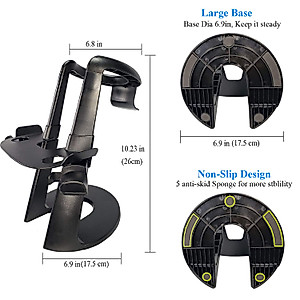VR Stand for Oculus Quest 2, VR Headset Display Holder and Controller Holder Mount Station with Cable Velcro Strap for Oculus Quest/Quest 2/Rift/Rift S/GO/HTC Vive/Vive Pro/Play Station VR