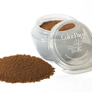 ColorPops by First Impressions Molds Matte Brown Shades Edible Powder Food Coloring for Cake Decorating, Baking, Chocolate, Candy, Cookies 10 gr/by volume single jar Manufactured in the USA (Matte Brown 21, 10g/vol)