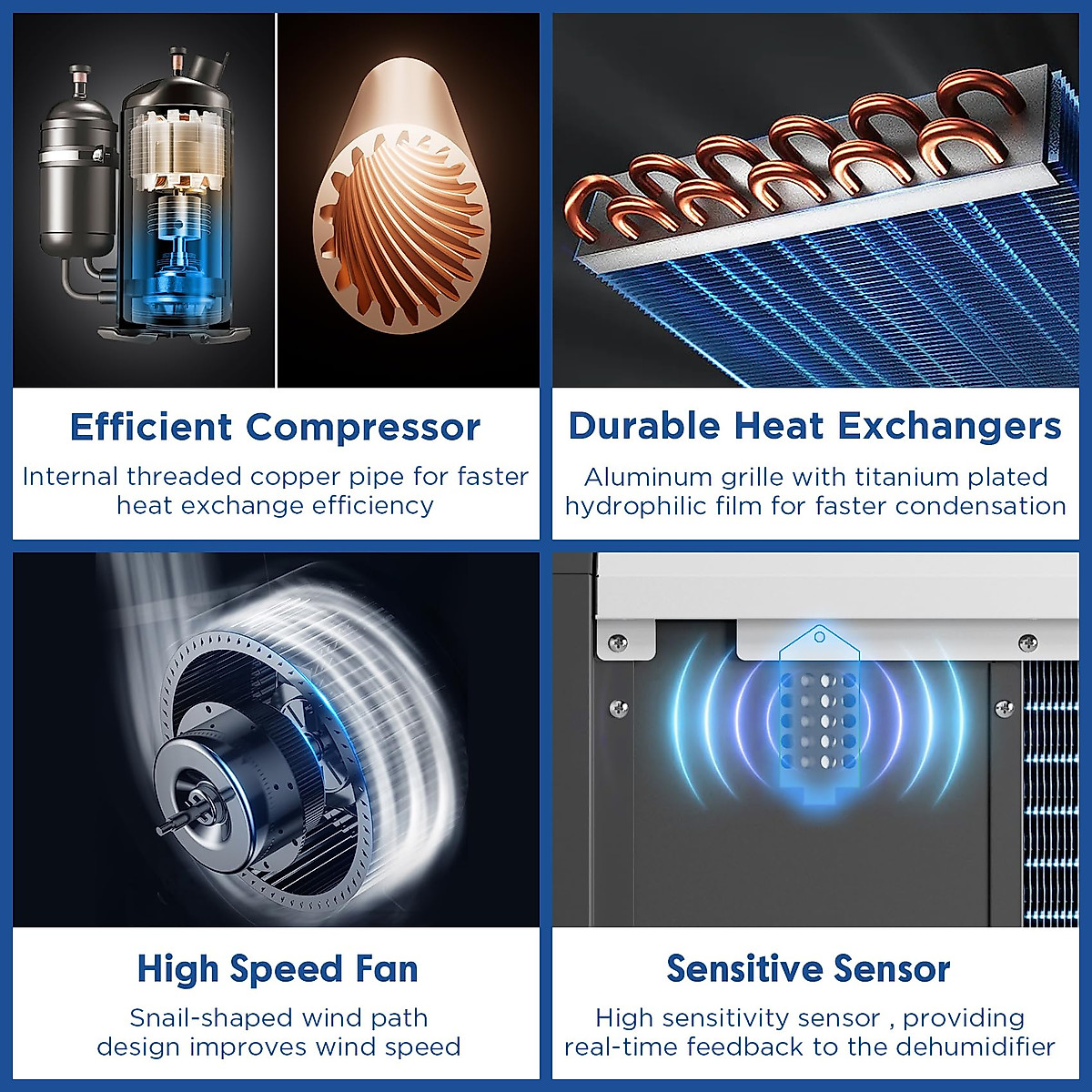113 pint Crawl Space Dehumidifier with Pump for Basement,Commercial Dehumidifiers with Drain Hose, Industrial Dehumidifier for Large Space,Whole House