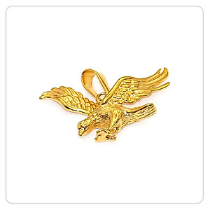 Nsitbbuery Hip Hop 18K Gold Plated Stainless Steel Animal Eagle Pendant Necklace