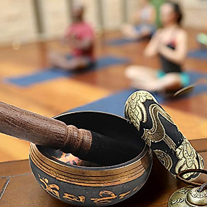 Domestar Tibetan Singing Bowl Set – Hand Hammered Meditation Sound Bowls, Premium Quality Singing Bowl For Yoga Meditation, Sound Therapy, Spiritual Gatherings And Stress Relief (3.3 Inch)