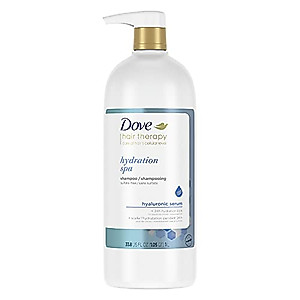 Dove Hydration Spa Therapy Shampoo with Hyaluronic Serum for Dry Hair, 33.8 Fl Oz