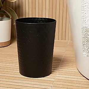 zccz 6 Piece Bathroom Accessories Set, Toothbrush Holder, Toothbrush Cup, Soap Dispenser,Bathroom Vanity Tray, Qtip Holder, Trash Can - Black