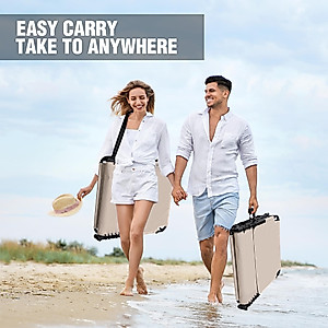 VILLEY Oversized Chaise Lounge Chair with Face Hole, Portable Tanning Chair, Adjustable Reclining Beach Chair, Outdoor Heavy-Duty Folding Sunbathing Chair for Outside Patio Lawn Beach Pool