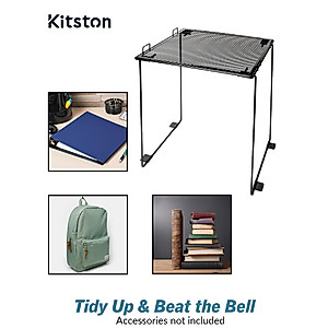 Kitston Metal Locker Shelf for School, Gym, or Work, Stackable, Use Also Under Sink and in Cabinets (Black)