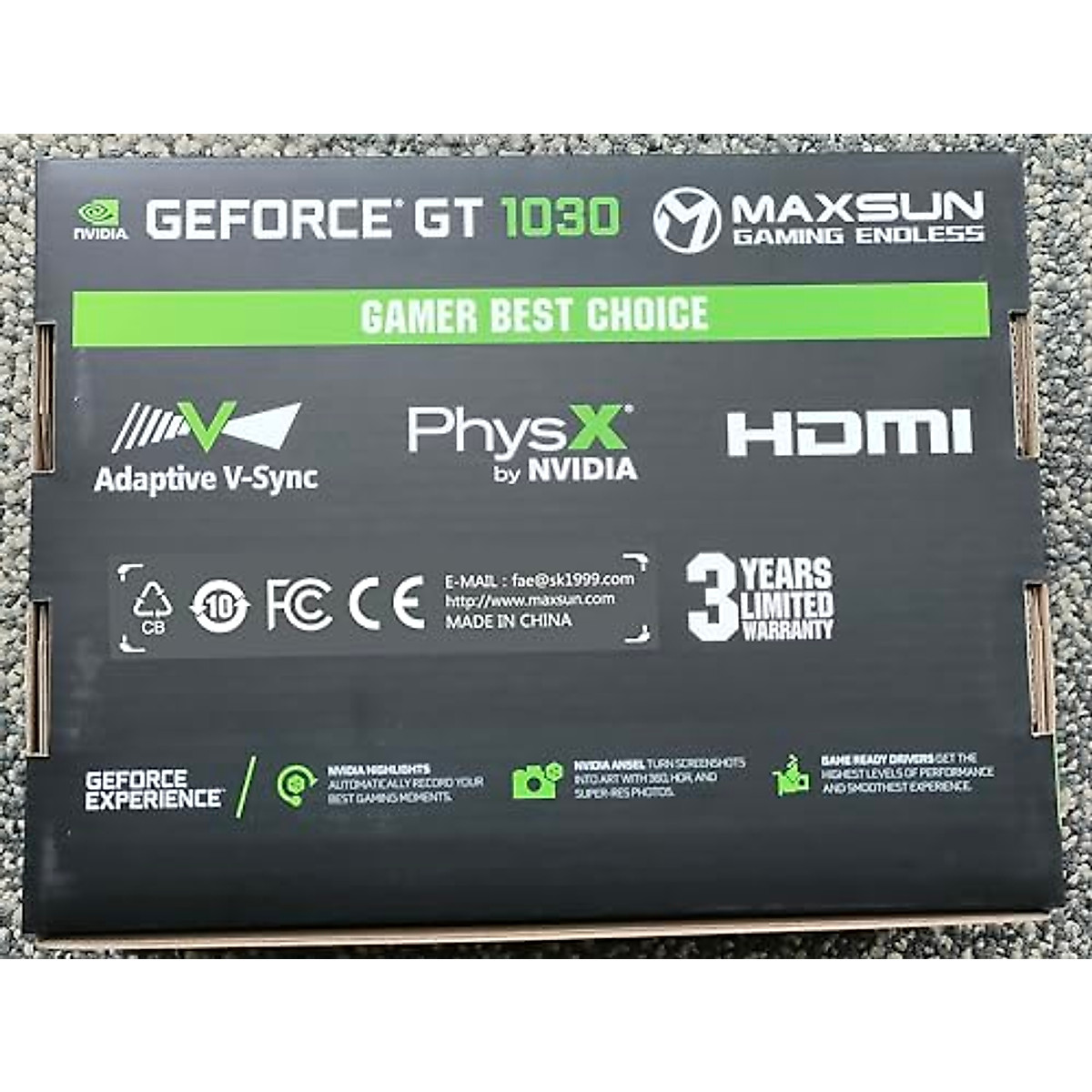 maxsun GEFORCE GT 1030 2GB GDDR5 Video Graphics Card GPU Mini ITX Design, New Architecture & Fast Performance Than 2GD4, HDMI, DVI-D, Single Fan Cooling System
