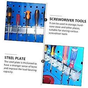 ULTECHNOVO 1pc Screwdriver Holder Wall Mounted Tool Mount Wrench Mount Tool Bolt Driver Rack Shovel Holder for Garage Tool Organizer Wall Mount Garage Wall Tool Rack Silver Steel Galvanized