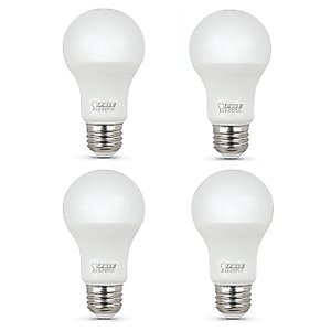 Feit Electric A19 LED Light Bulb, 60W Equivalent, E26 Medium Base, 800 Lumens, 3500K Neutral White, Non-Dimmable Standard Light Bulb, 10-year Lifetime, A800/835/10KLED/4, 4 Packs