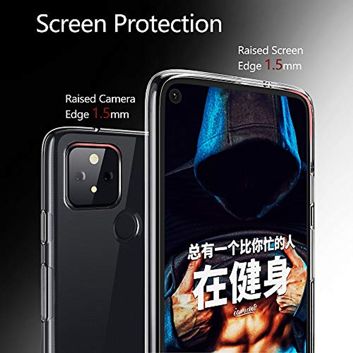 for Pixel 5 Case Clear Slim Thin Soft Skin Flexible TPU Scratch Resistant Silicone Gel Shockproof Protective Cases Cover for Google Pixel 5,Crystal Clear