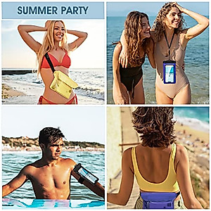 MILPROX Waterproof Phone Holder Pouch, [2 Pack] Universal Float Dry Bag，IPX8 Underwater Fanny Pack Phone Case with Neck Arm Waist Strap for All iPhone Galaxy Pixel Phone Up to 7.0" -Yellow