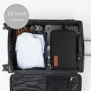 Plus tard Toiletry Bag for Men with Full Open Design, Large Water-resistant Travel Dopp Kit Shaving Bag for Toiletries Cosmetics Accessories, Black