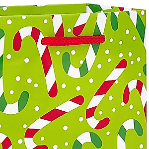 Image Arts 5" Small Holiday Gift Bags, Peppermint (Pack of 10)
