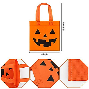 Halloween Party Favor Bags, Non-Woven Halloween Bags, Halloween Trick or Treat Party Bags Cat Ghost Pumpkin Bags, Halloween Goodie Candy Bags for Kids Birthday Halloween Party Favors