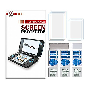 Younik New NS 2DS XL Screen Protector [3 Packs] 0.125mm/4H Ultra Clear HD Screen Film for NS New 2DS XL 2017 (Anti-Scratch/High Response/Bubble Free)