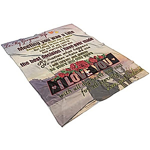 Wife Blanket from Husband, Blanket Wife Birthday Gifts, Blanket Best Ever Gifts, Christmas Day Present Idea for Wife, Wedding Anniversary Wife Blanket Gifts Flannel Throw Blankets 12.90*10.62*1.18In 