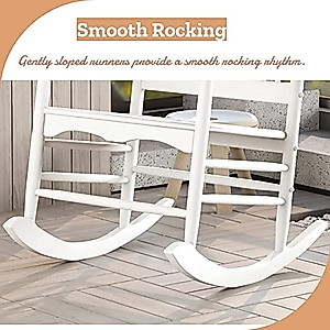 OZCULT Desk Chairs Arm Chair Outdoor Porch Rocking Chair for Front Porch Heavy Duty, Balcony Garden Seat for Decks/Lawn/Backyard/Pool, Loads 330lbs, Set of 2