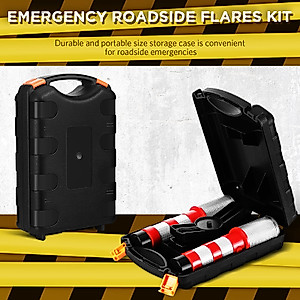 6 Pcs LED Road Flares Emergency Warning Light Bright Red Highway Beacon Safety Strobe Light Roadside Flares Lights with Magnetic Bases and Detachable Stands for Car Truck Vehicles (Batteries Excluded)