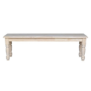 International Concepts Farmhouse Bench, Unfinished