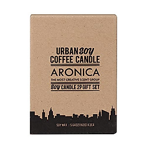 Aronica Coffee Scented Candle - Ideal for Bridal Shower, Baby Shower Hostess Gifts, Soy Candle Gifts for Men & Women, Set of 2, Americano & Espresso, Gift for Man, Father's Day Gift, Man Cave Candle