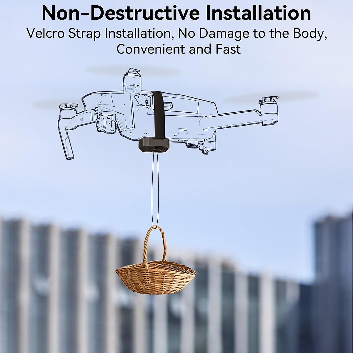 Drone Airdrop System for DJI Mini 4 Pro/Mini 3 Pro/Air 3/Mini 2 SE/Mavic 2/2S/Mavic 3 Pro Cine/Phantom 3 4/4 Pro Transport Release Delivery Payload Device for Wedding Scene Fishing Bait & Rescue
