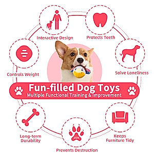 Dog Toy Balls for Aggressive Chewers with Crinkle Paper Interactive Outdoor Dog Toys for Tug of War Chase Toy with Rope Fun Fetch Rugby Ball Bird Themed Toy for Small Medium Large Dogs (Eagle)