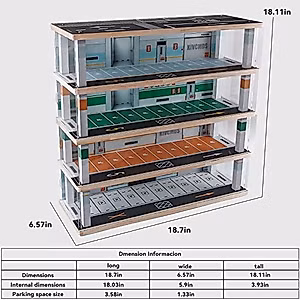 kivcmds 1:64 Scale Alloy car Model Display case. Suitable for Collecting hot Wheels and die-cast Cars with Lighted Scenes Parking lot with 40 Parking Spaces on 4 Levels (Underground Garage Scenes)