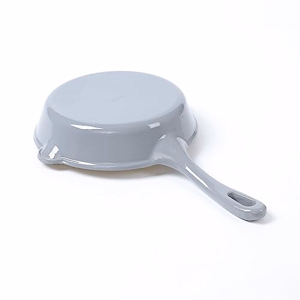 HAWOK Enameled 8 inch Cast Iron Skillet Round Fry Pan Gray