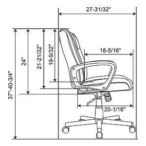 Realspace® Rezzi Vegan Leather Mid-Back Manager Chair, Black