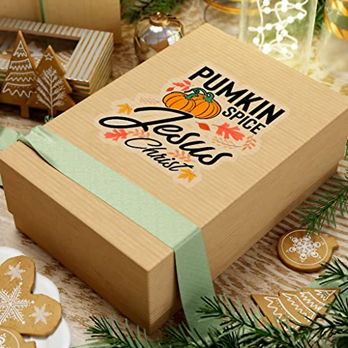 Teegarb Letter Blanket Sticker Decal Hilarious Pumkin Spice Pumpkin Festival Harvest Vegetable Lover Novelty Stickers for Laptop Car 4" × 4" / Transparent