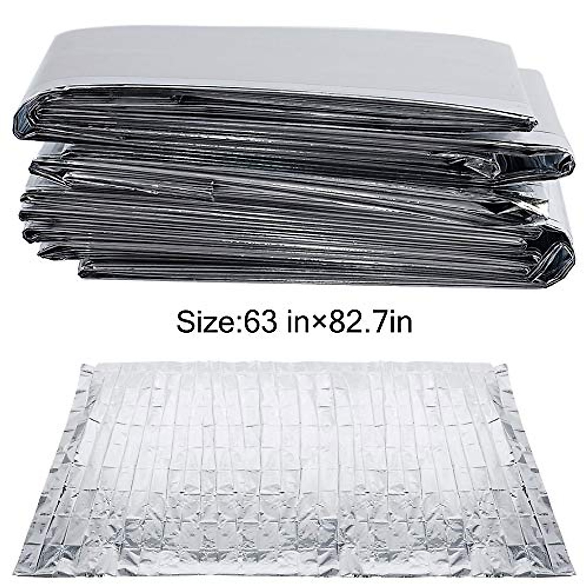 winemana 6 Pack Large High Silver Reflective Mylar Film, 83x 63 in, High Reflectivity, Keep Warm, 100% Environmentally Safe, Perfect for Plant Growth, First Aid, Marathon, Camping, Outdoor Survival