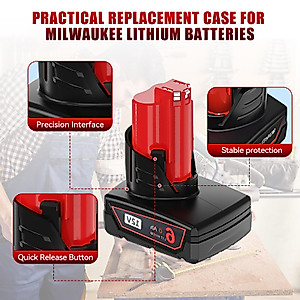 MOONDKIST 2Pack M12 Battery Case Replacement, M12 Battery Cover, M12 Battery Plastic Case Top Shell for Milwaukee 48-11-2411 Li-ion Battery