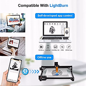 WAINLUX JL3 Laser Engraving Machine for Metal Acrylic Leather, 5W Laser Power Engraver with Spot Compression Technology for Wood Cutting,0.05mm High Precision Laser Cutter, 370*410mm Engraving Area.