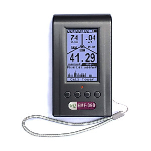 GQ EMF Meter EMF-390 Electromagnetic Radiation Detector 3-in-1 RF Meter 5G Cell Tower WiFi 10G & Data Log 2.5G Spectrum Analyzer Radio Frequency Detector Ghost Hunting Equipment