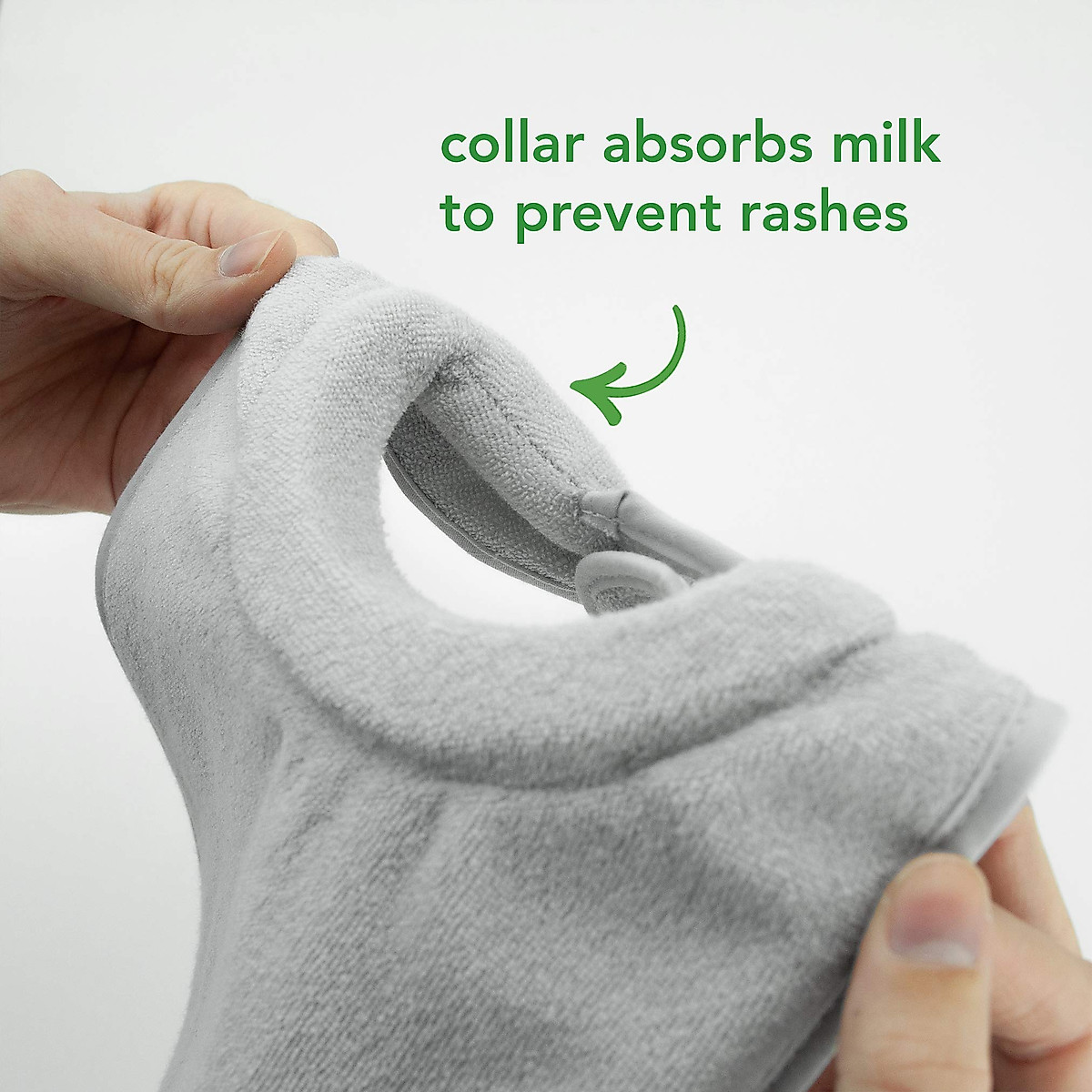 green sprouts Stay-dry Milk Catcher Bibs (3 Pack) | Collar absorbs milk to prevent rashes | Waterproof inner layer, Absorbent terry cotton, Machine washable