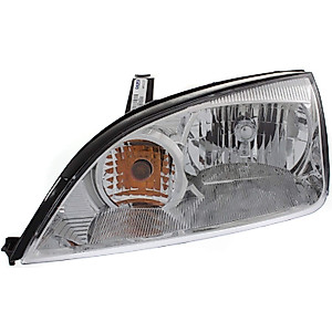 Evan Fischer Headlight Set Compatible with 2005-2007 Ford Focus Left Driver and Right Passenger Side Halogen With bulb(s)