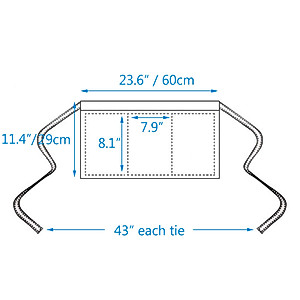 BOHARERS 4 Pack Waitress Aprons with 3 Pockets - Server Aprons for Waiter, Extra Long Straps Short Black Apron