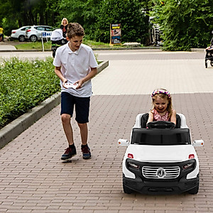 VALUE BOX Electric Remote Control Truck, Kids Toddler Ride On Cars 6V Battery Motorized Vehicles Children's Best Toy Car Safe with 3 Speeds, Music, seat Belts, LED Lights and Realistic Horns (White)